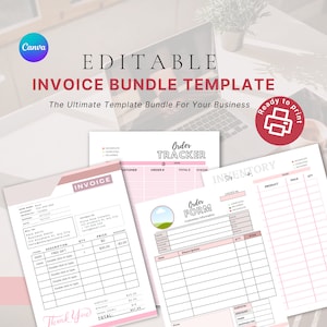 Professional Business Invoice Bundle: Editable Template | Canva | Small ...