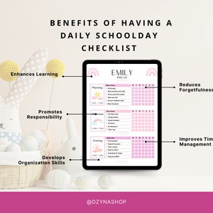 Daily Checklist | Printable | Kids Checklist | Pink Chore Chart | Daily ...