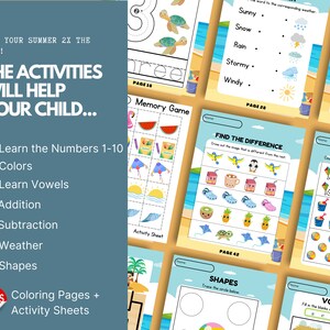 Kindergarten + Preschool: Summer Review | Worksheets | Printable ...