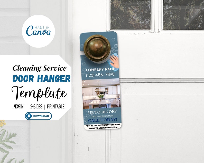 Door Hanger Flyer Template | Cleaning Service Template | Office ...