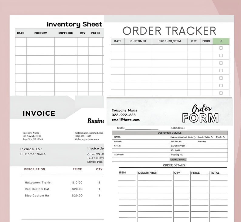 Streamlined Business Invoice Template With Order Tracker Simplify Your ...