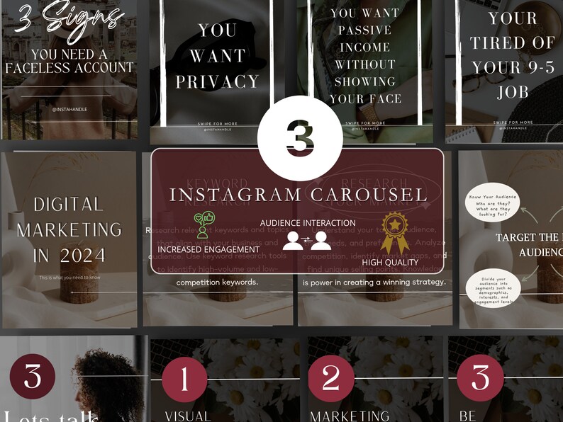 Faceless Instagram Account | Story Template | Coaching | Digital ...