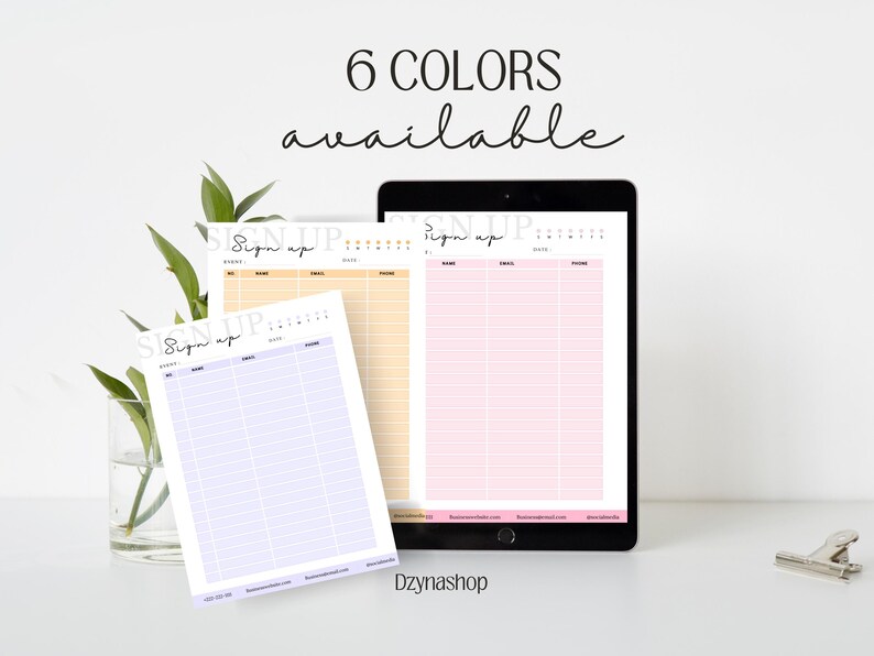 Editable Sign up Sheet Template, Printable Sign up Template, Sign up ...
