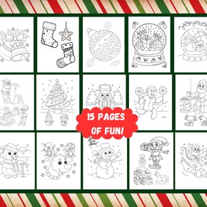 Printable Christmas Coloring Pages: 15 Instant Download and Print - Etsy