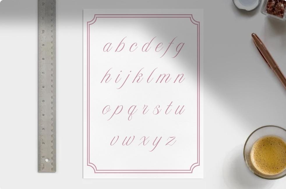 Cursive Alphabet Poster | Minimalist Vintage-inspired | Kids Learning ...