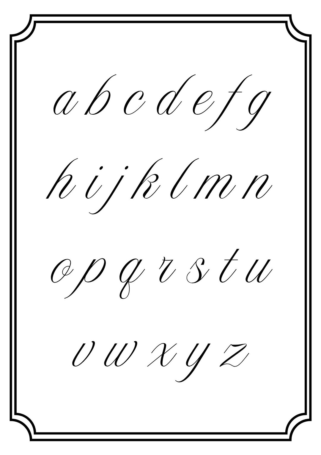 Cursive Alphabet Poster | Minimalist Vintage-inspired | Kids Learning ...