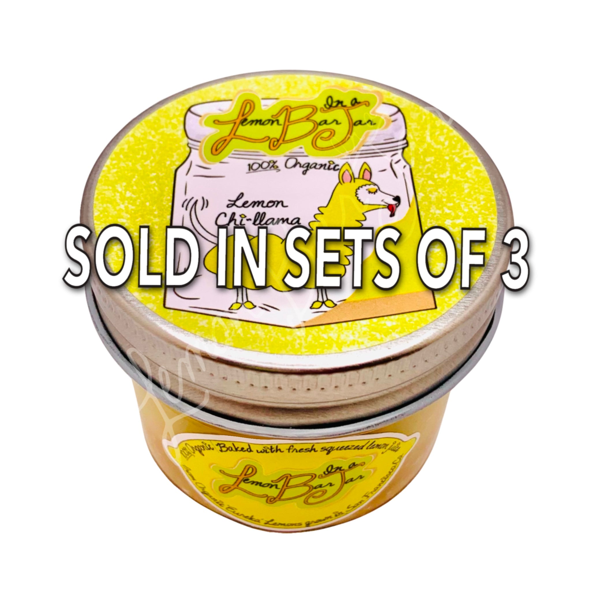 100% Organic Lemon Bars in a Jar SET OF 3 / Organic Lemon Bars / Lemon ...