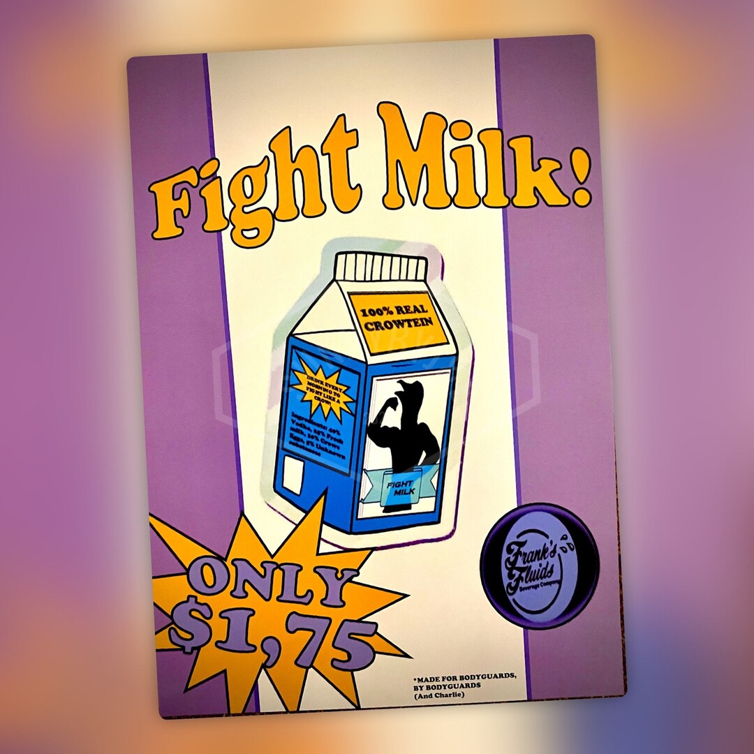 Fight Milk Retro Poster - Etsy