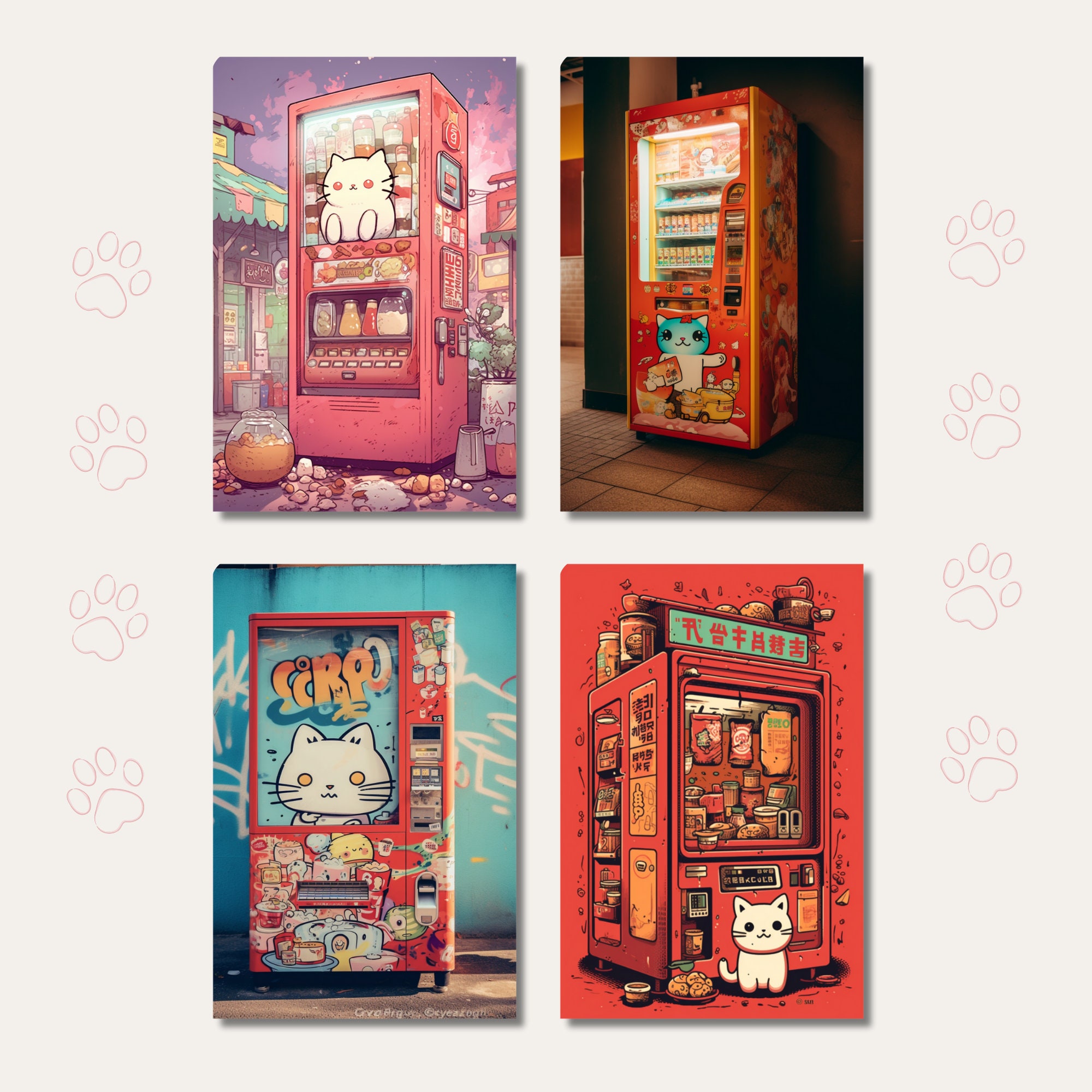 12 Kawaii Food Vending Machines PNG Kawaii Art Print, Kawaii Food ...