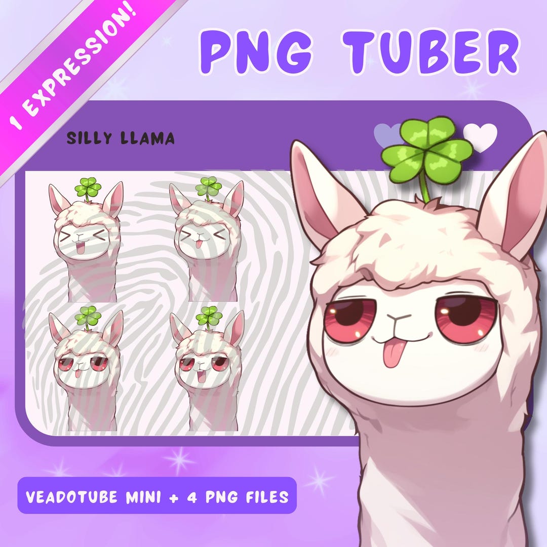 Kawaii Llama Pngtuber Model: Premade Twitch Stream Asset - Etsy