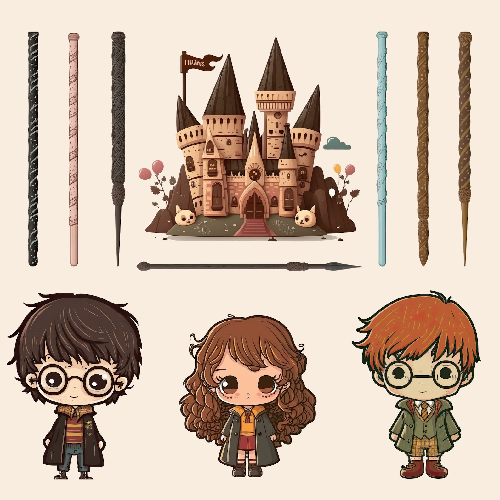 11 Pieces, Wizard Svg, Magic Svg, Magic Wizard Svg, Kawaii Clipart ...