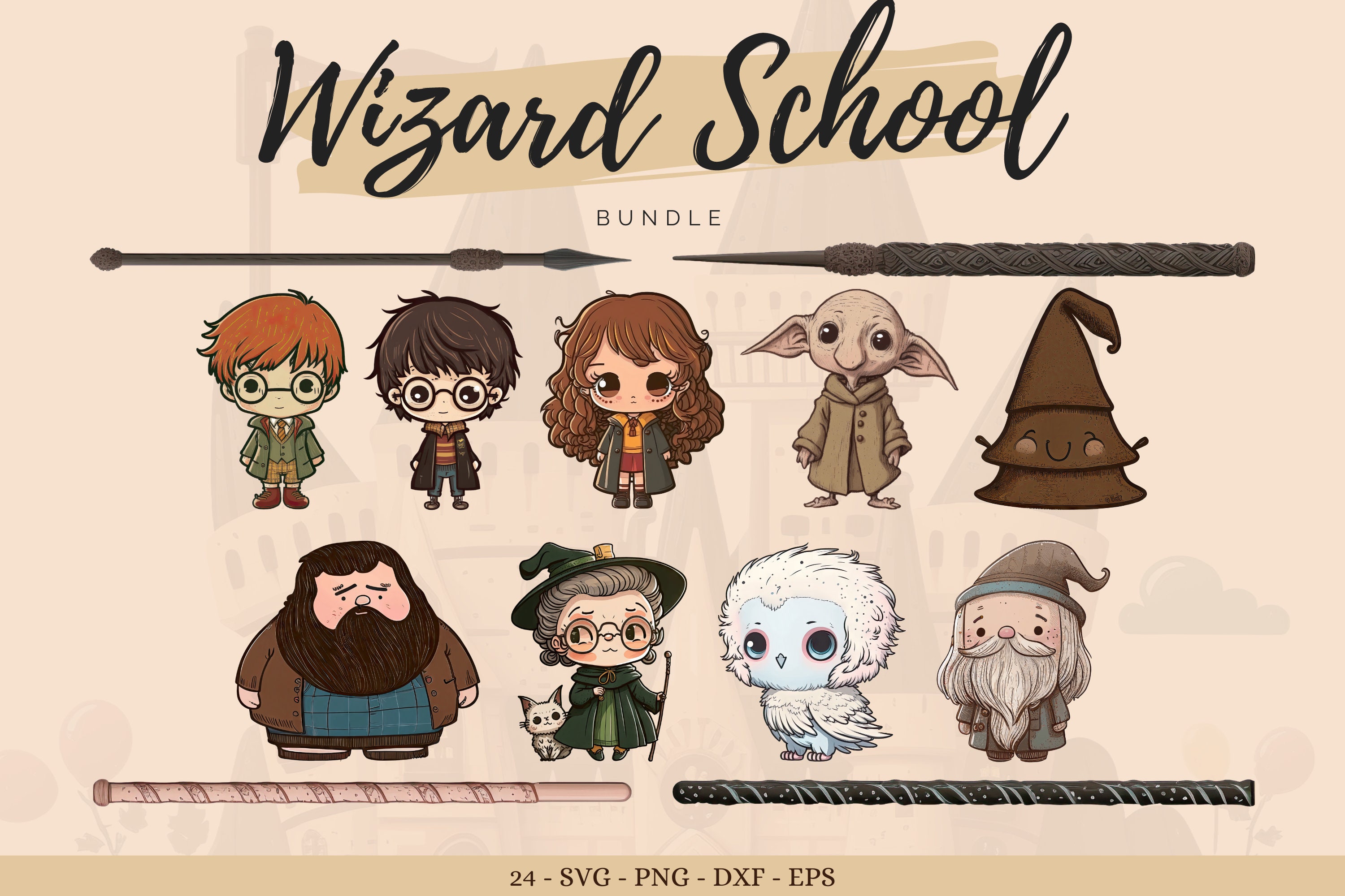 24 Png Svg Dxf Eps Magic Wizard School Bundle - Wizard Svg, Magic Svg ...