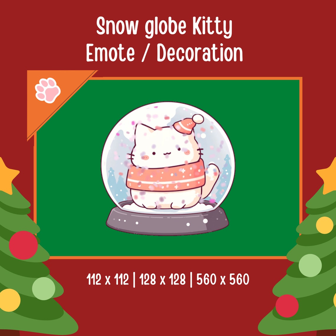 Snow Globe Cat Animated Emote - Christmas / Winter / Twitch / Discord ...
