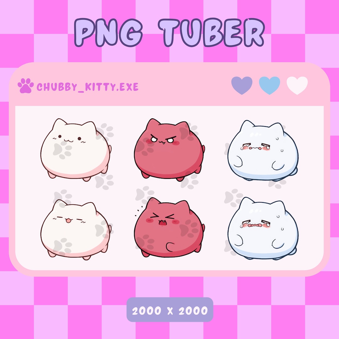 Chubby Kitty Pngtuber - Cat | Chibi | Kawaii | Premade | Twitch ...