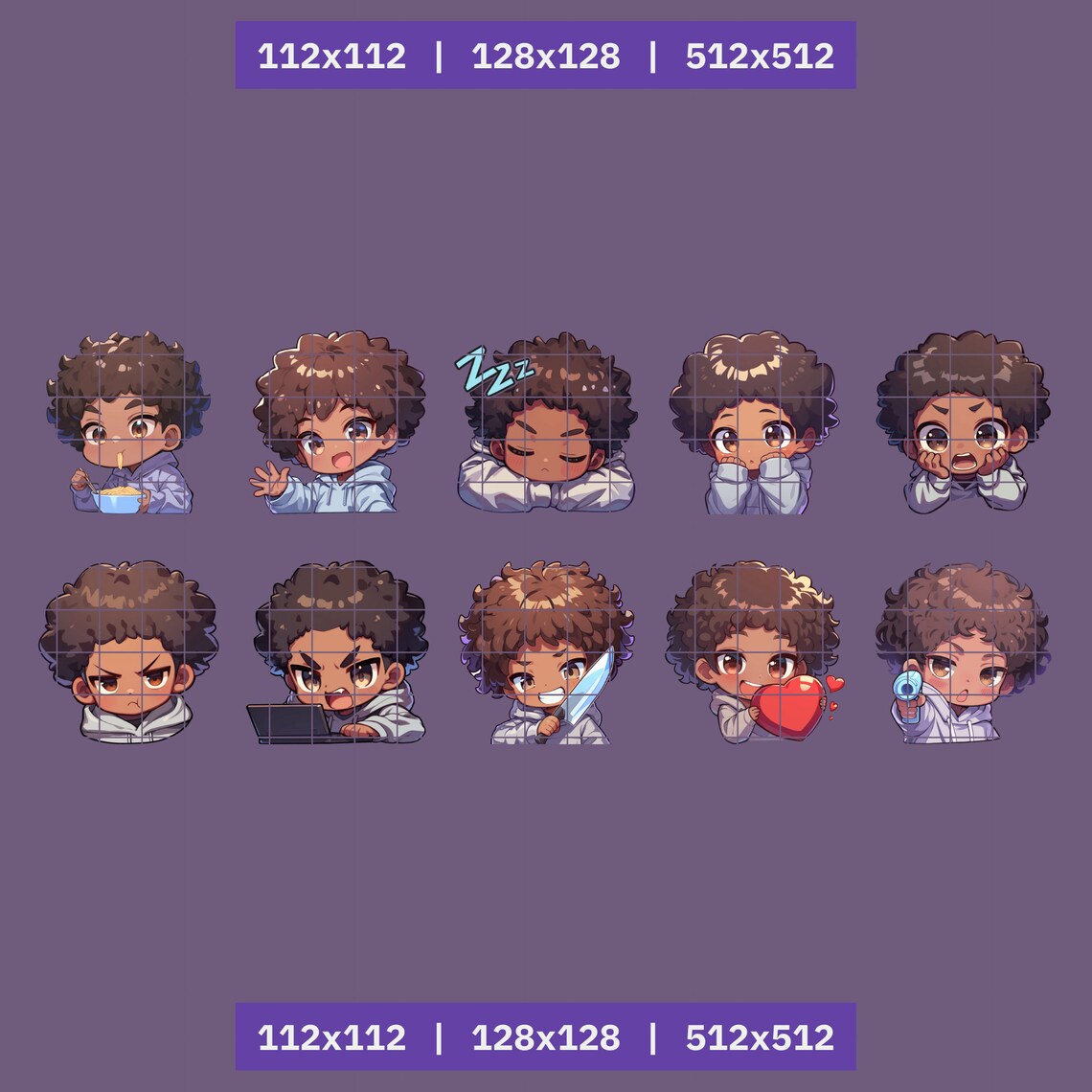 20 Twitch Emotes Black Guy Set Stickers Bundle, Pack Discord, Youtube ...