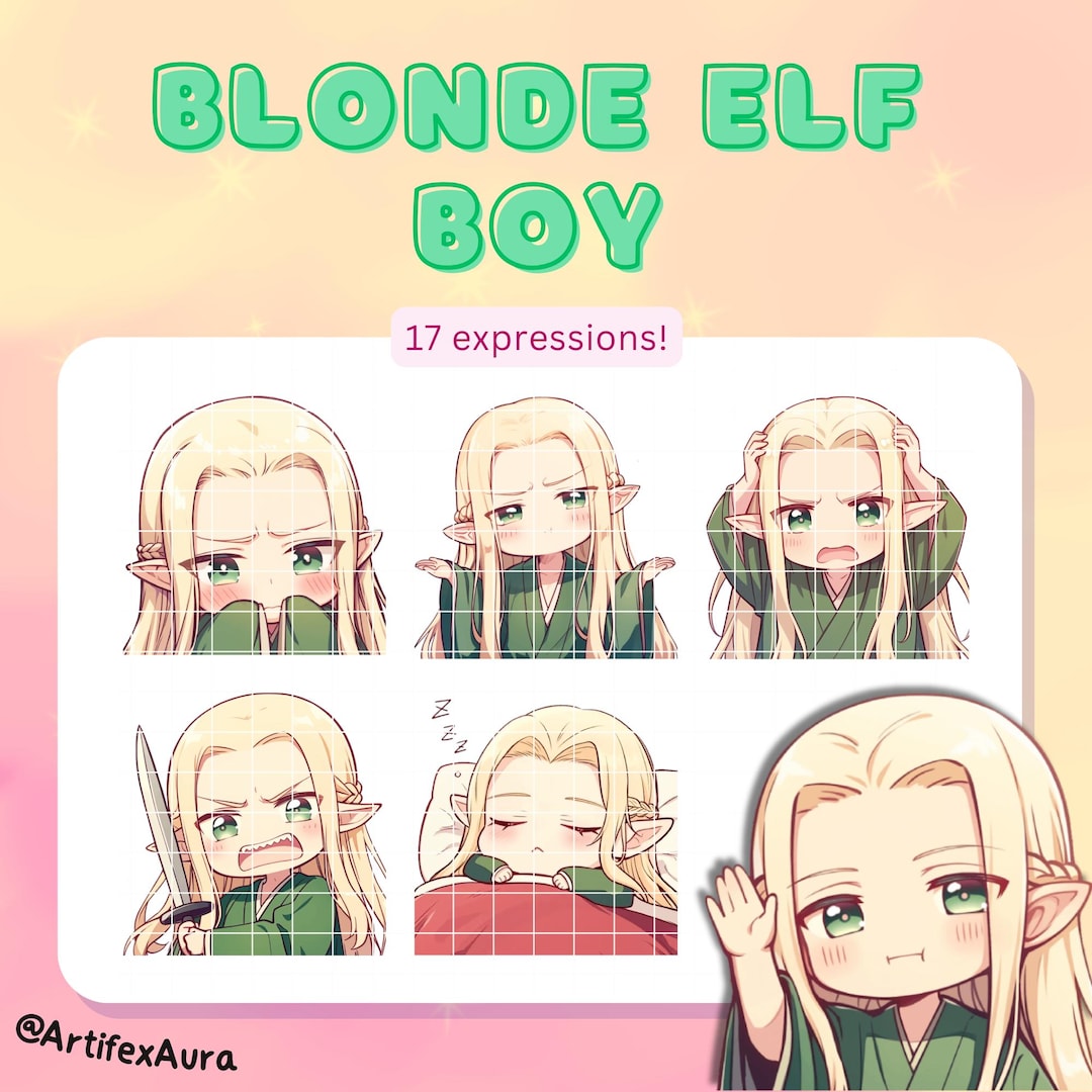 17 Twitch Emotes Elf Boy - Set, Bundle, Pack, Stickers, Discord ...