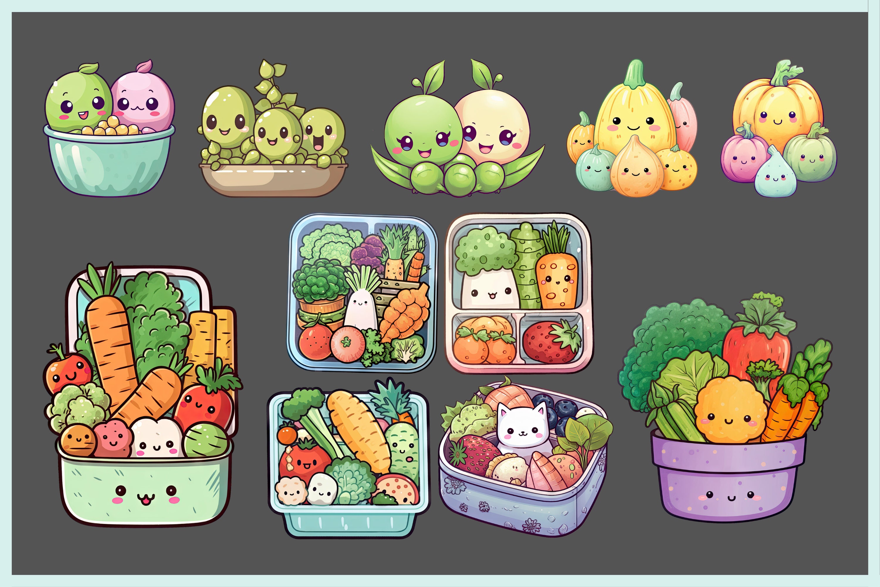 29 PNG SVG Food Clipart Bundle Kawaii Clipart Cute Clipart - Etsy Canada