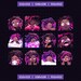 24 Twitch Emotes Girl Brown Pink Braids Black Skin Emote Sticker Set ...