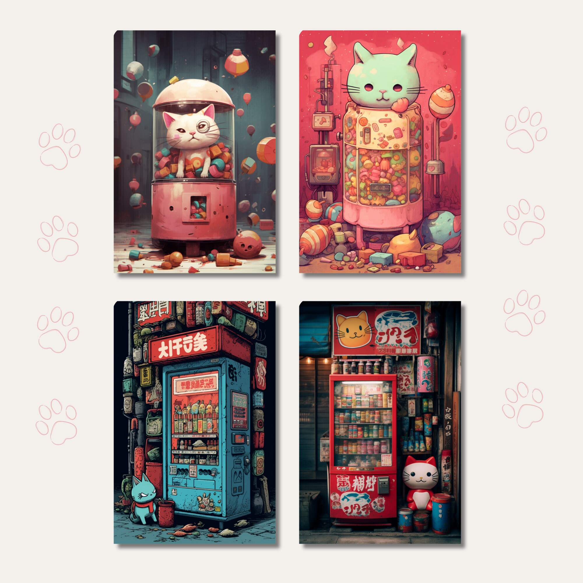 12 Kawaii Food Vending Machines PNG Kawaii Art Print, Kawaii Food ...