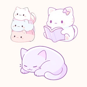 20 PNG SVG Kawaii Clipart Set - Kawaii Clipart, Kawaii Cat Clipart ...
