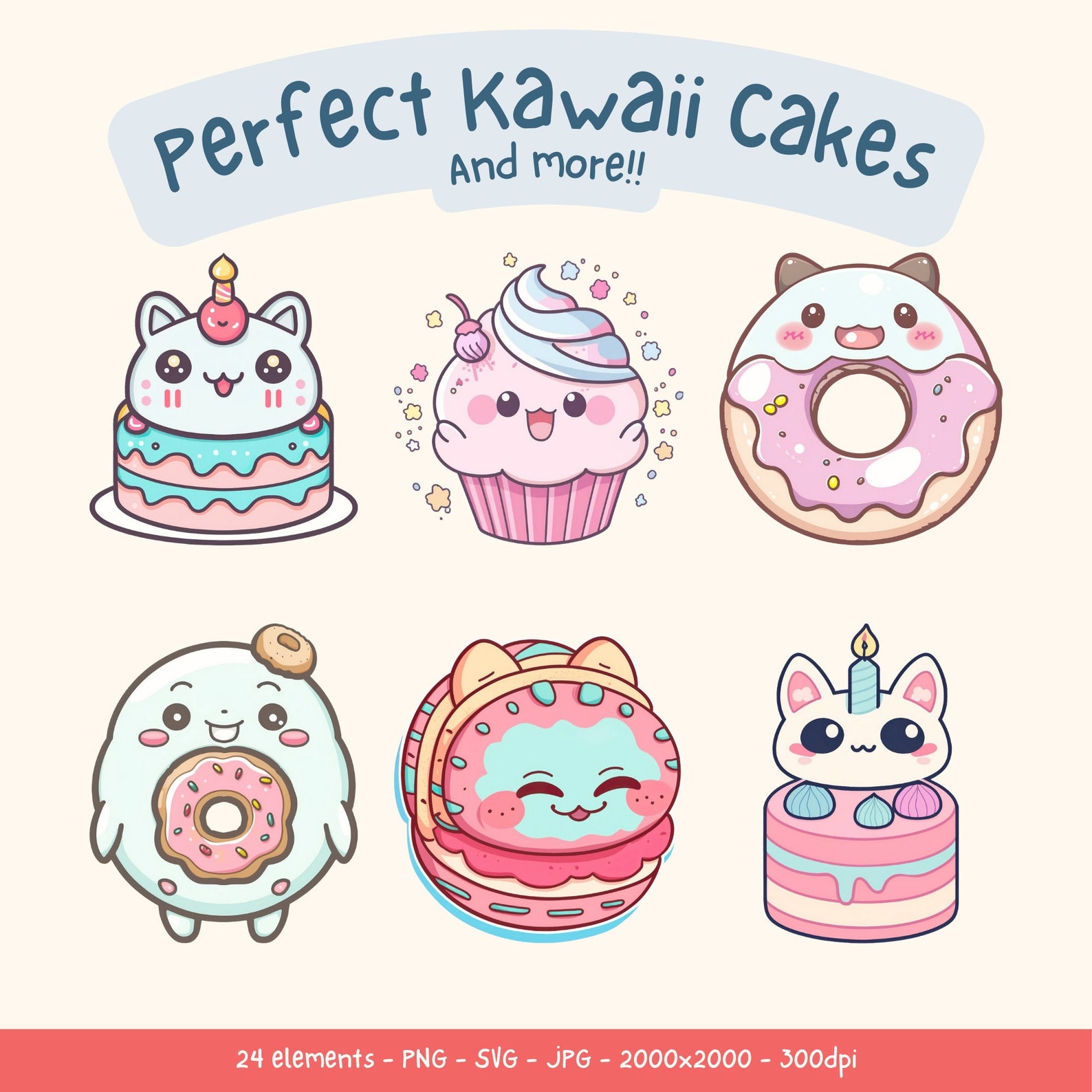 24 PNG SVG Clipart Bundle Kawaii Food, Kawaii Desserts, Clipart Kawaii ...