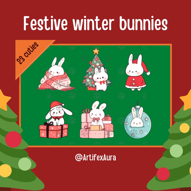 23 PNG SVG Kawaii Bunny Clipart Set - Cute Clipart, Stickers | Twitch ...