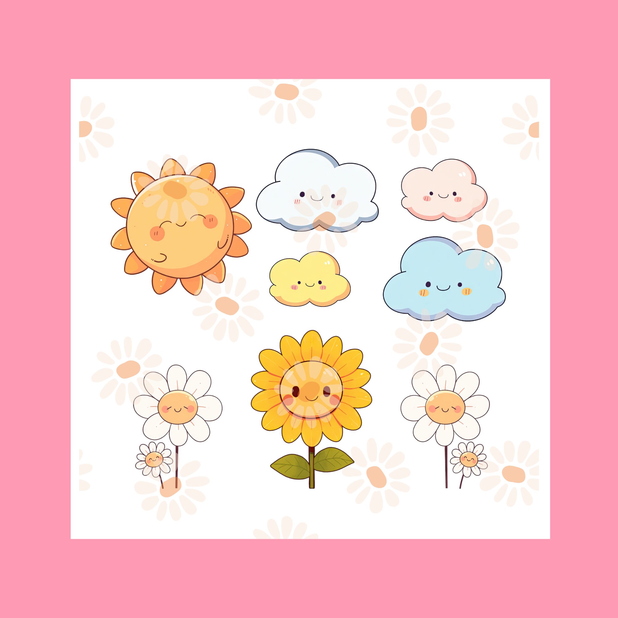 28 Kawaii Bunnies PNG SVG Cute Kawaii Animal Clipart, Printable Sticker ...