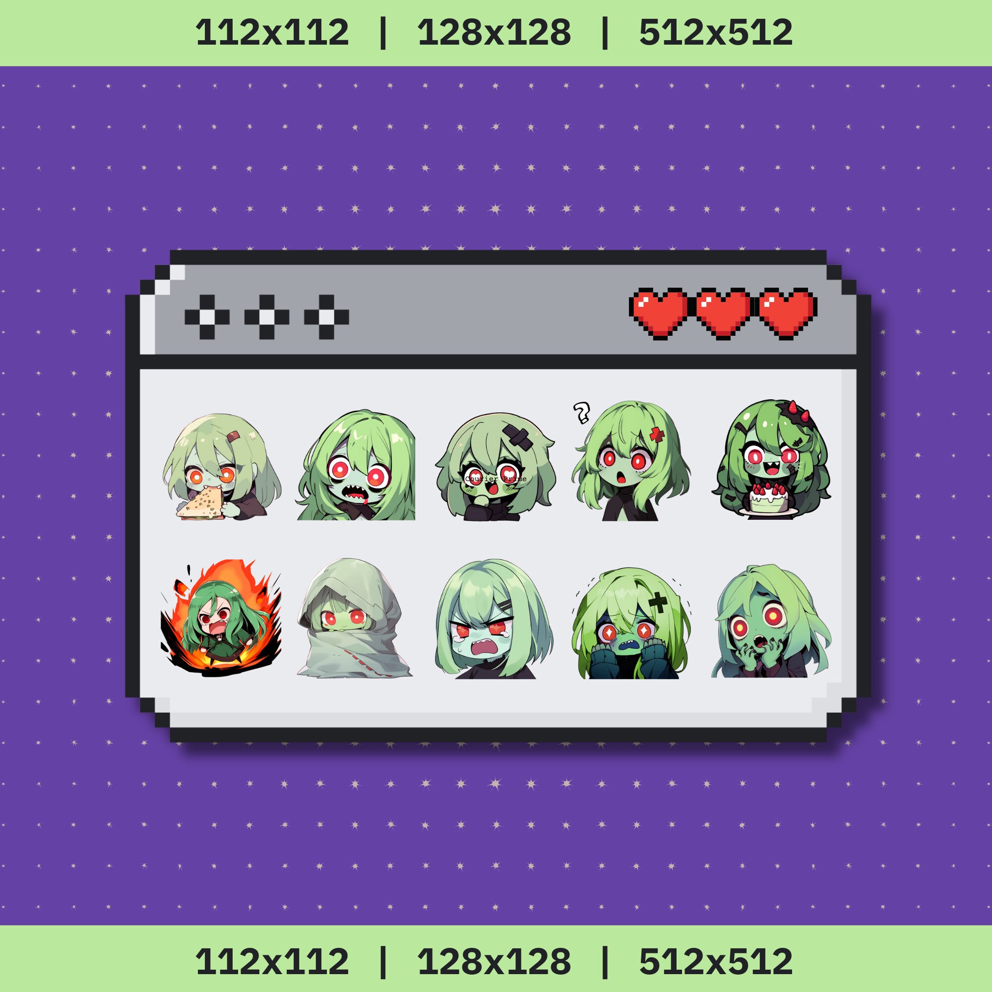 29 Twitch Halloween Zombie Girl Emote Set Twitch Emotes - Etsy