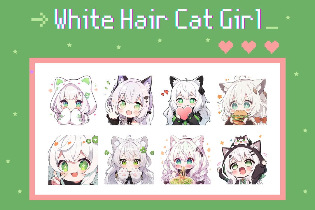 31 Twitch / Discord Emote Girl White Hair Twitch Emotes Girl - Etsy ...