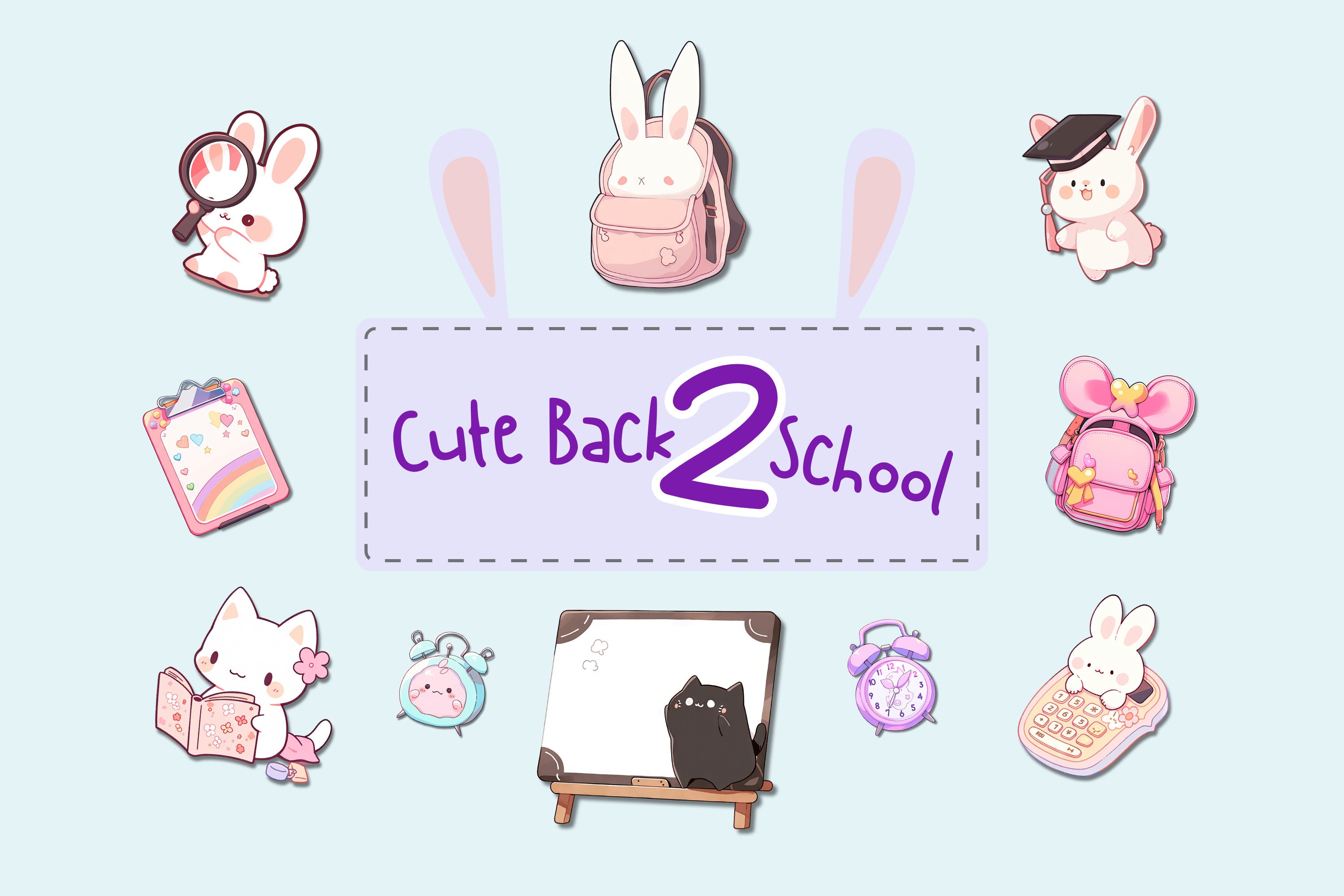 32 PNG SVG Kawaii School Supplies Clipart Teacher Clipart, Kawaii ...