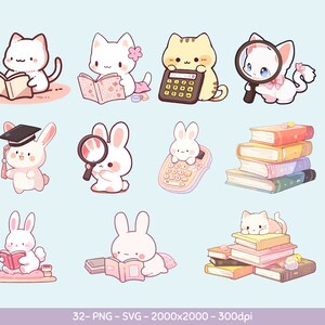 32 PNG SVG Kawaii School Supplies Clipart - Teacher Clipart, Kawaii ...