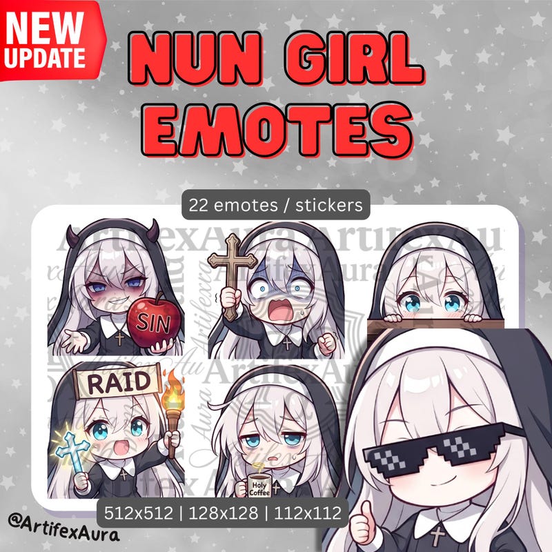 Anime Nun Stickers - Etsy