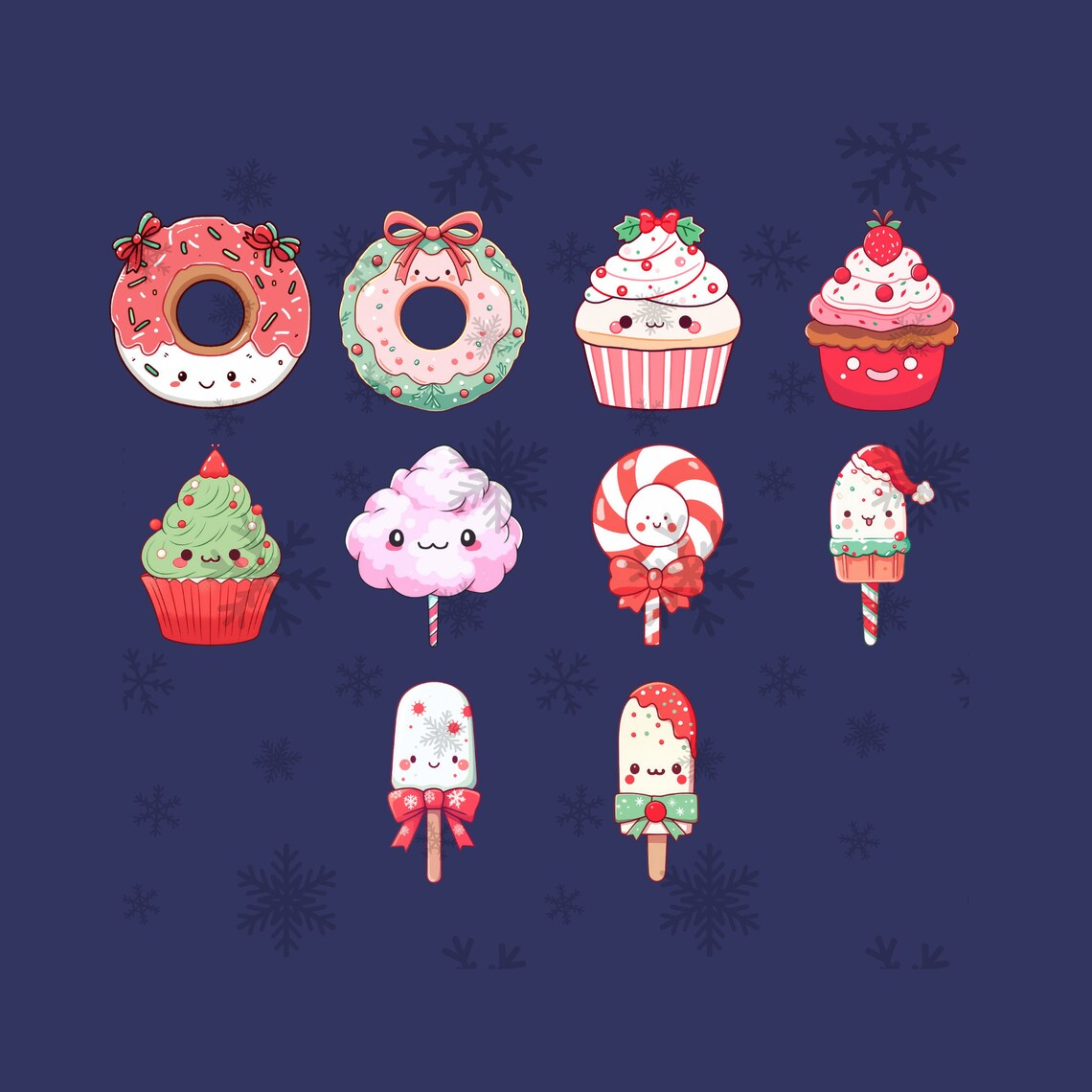 20 PNG SVG Festive Desserts Clipart Bundle Kawaii Food, Kawaii Desserts ...
