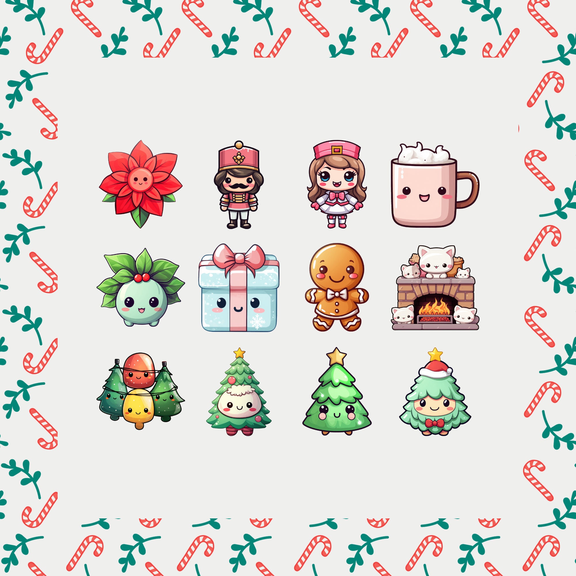 36 PNG SVG Kawaii Clipart Set - Cute Clipart Bundle, Stickers | Twitch ...