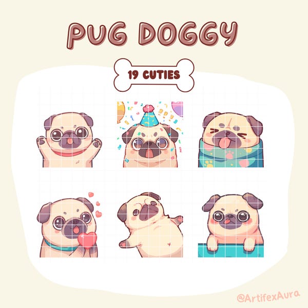 Pug Sticker Pack - Etsy