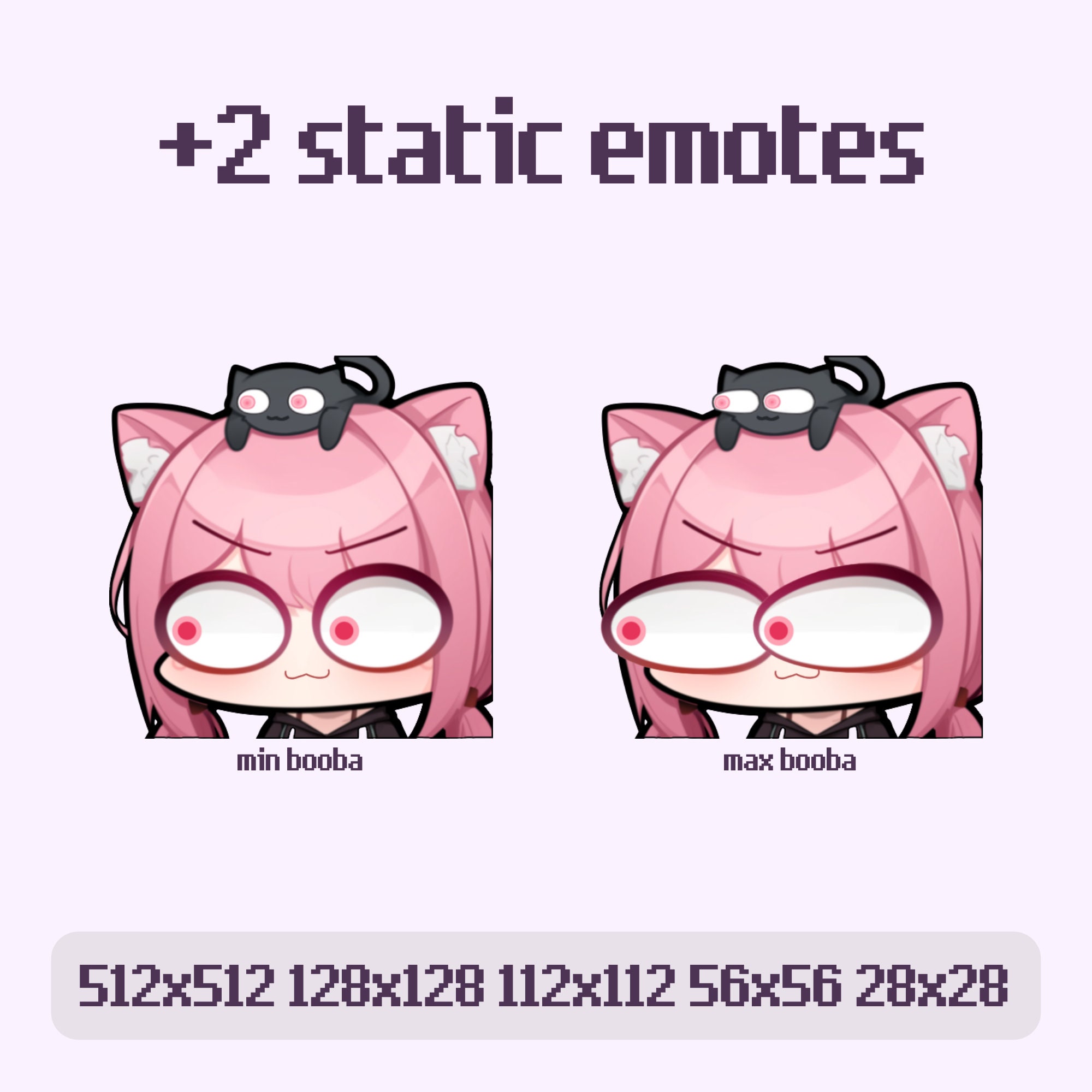 Cute Chibi Bouncy Booba Cat Girl Animated Emote Twitch / Discord ...