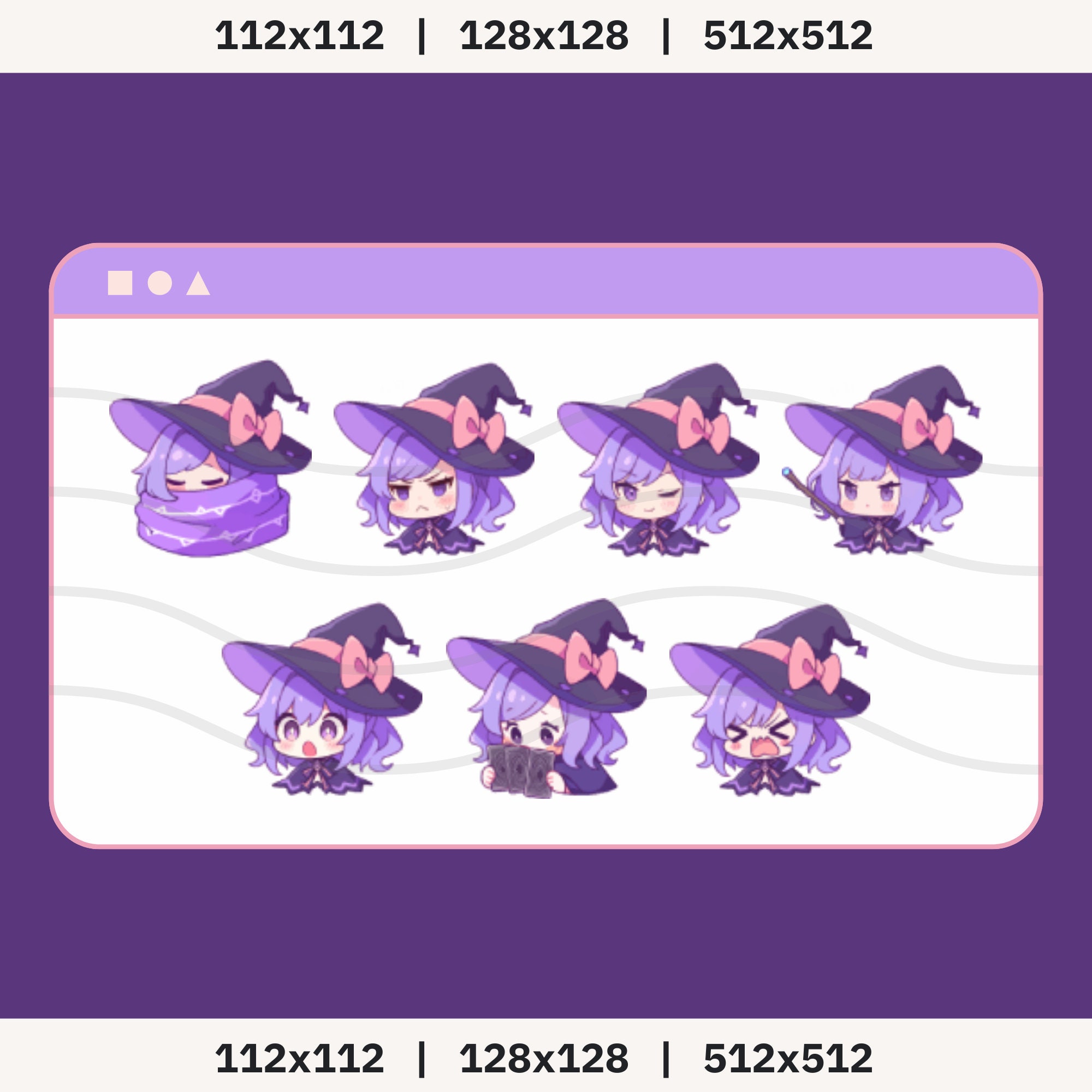 22 Twitch / Discord Witch Girl Halloween Emotes Set Twitch Emotes Girl ...