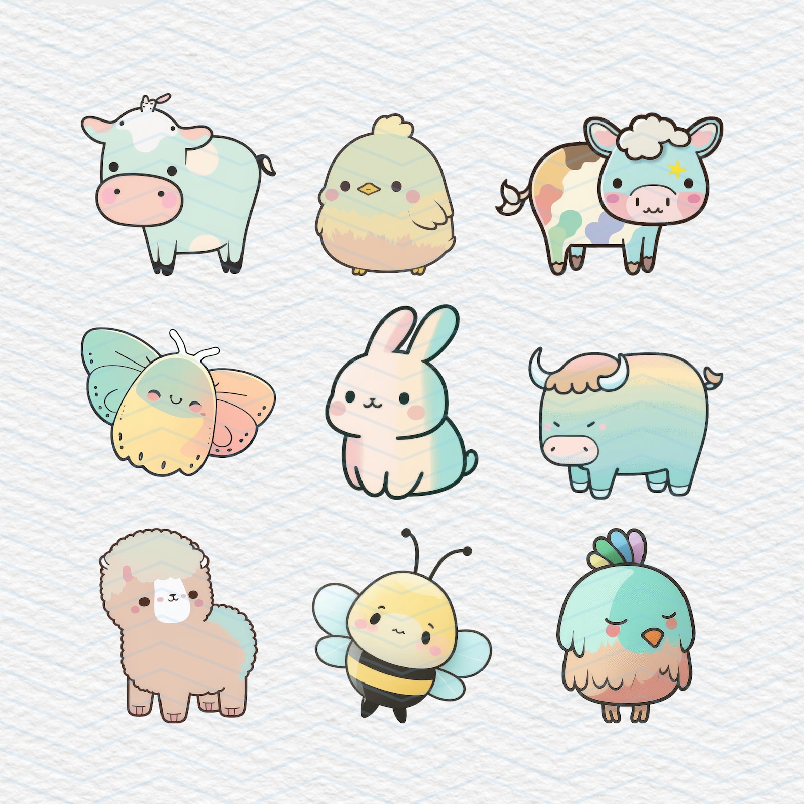 26 PNG SVG Kawaii Farm Animals Clipart Set Cute Clipart - Etsy UK