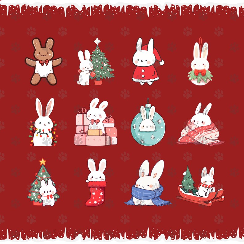 23 PNG SVG Kawaii Bunny Clipart Set Cute Clipart, Stickers Twitch ...
