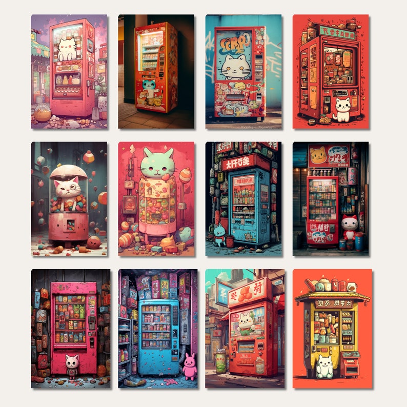 12 Kawaii Food Vending Machines PNG Kawaii Art Print, Kawaii Food ...