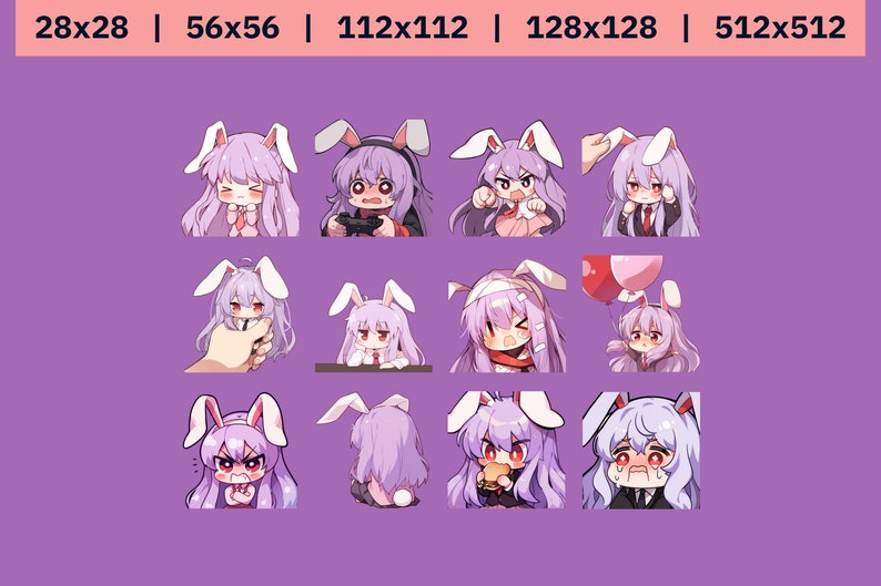 41 Twitch / Discord Emote Girl Purple Hair Twitch Emotes Girl, Twitch ...