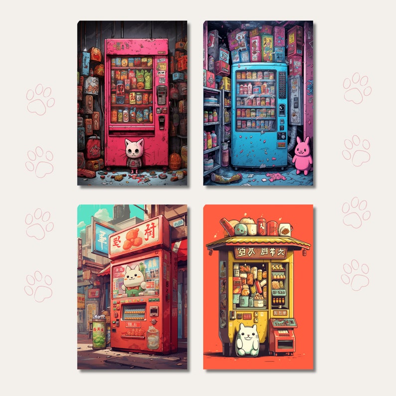 12 Kawaii Food Vending Machines PNG Kawaii Art Print, Kawaii Food ...
