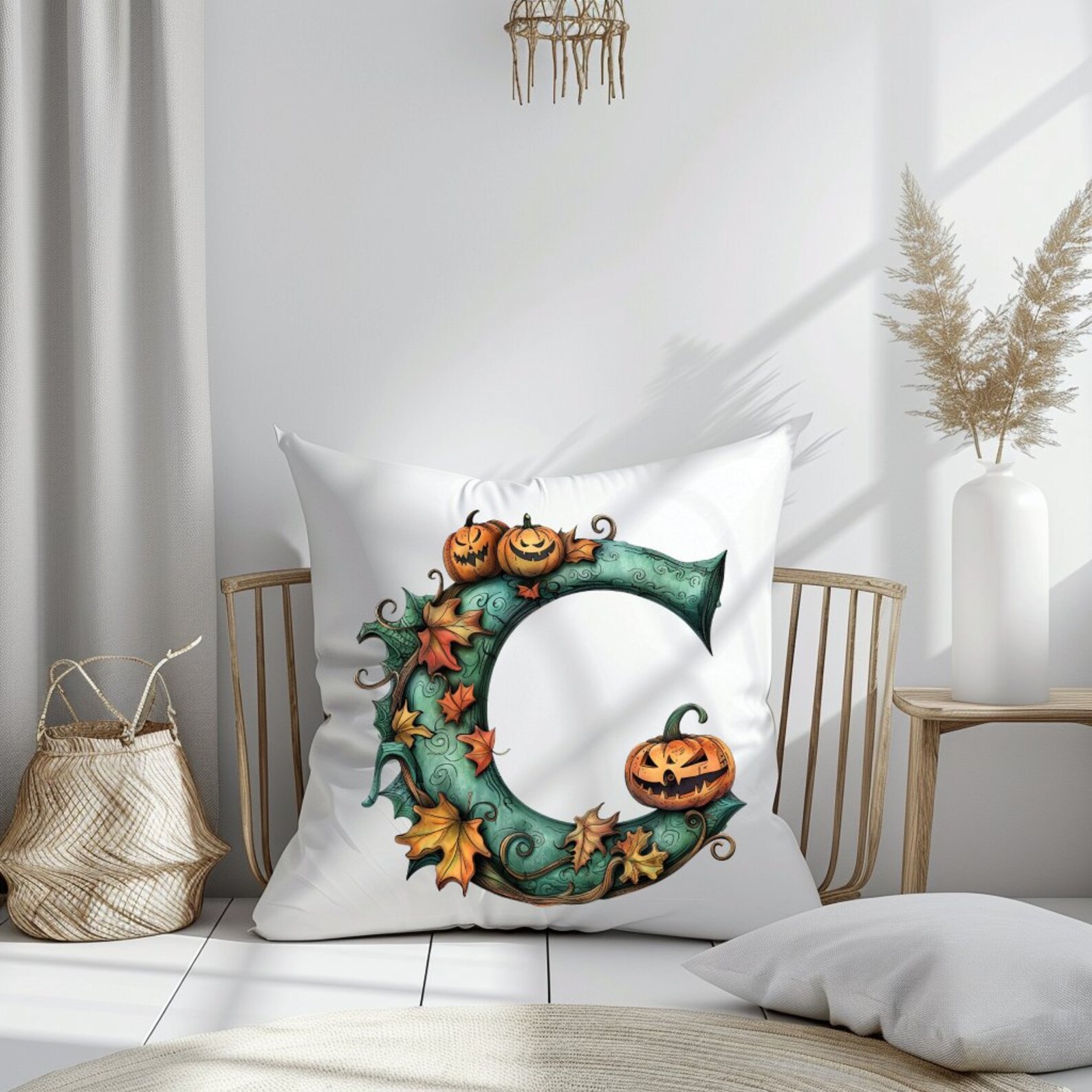 Haunted Halloween Letter C Transparent Letter Graphic Printable Art ...