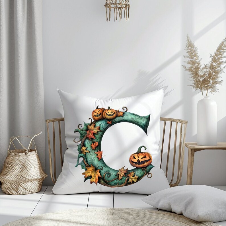 Haunted Halloween Letter C Transparent Letter Graphic Printable Art ...