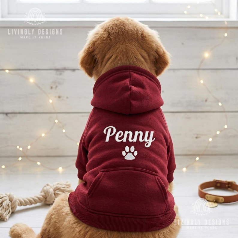 Personalized Name Dog Coat – Custom Embroidery, Soft & Warm Winter ...