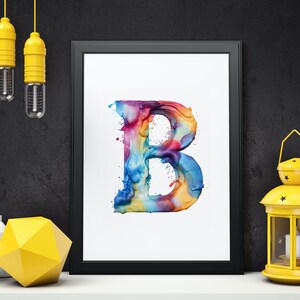 Tie Dye Letter B Graphic Transparent Letter Graphic Printable Art ...