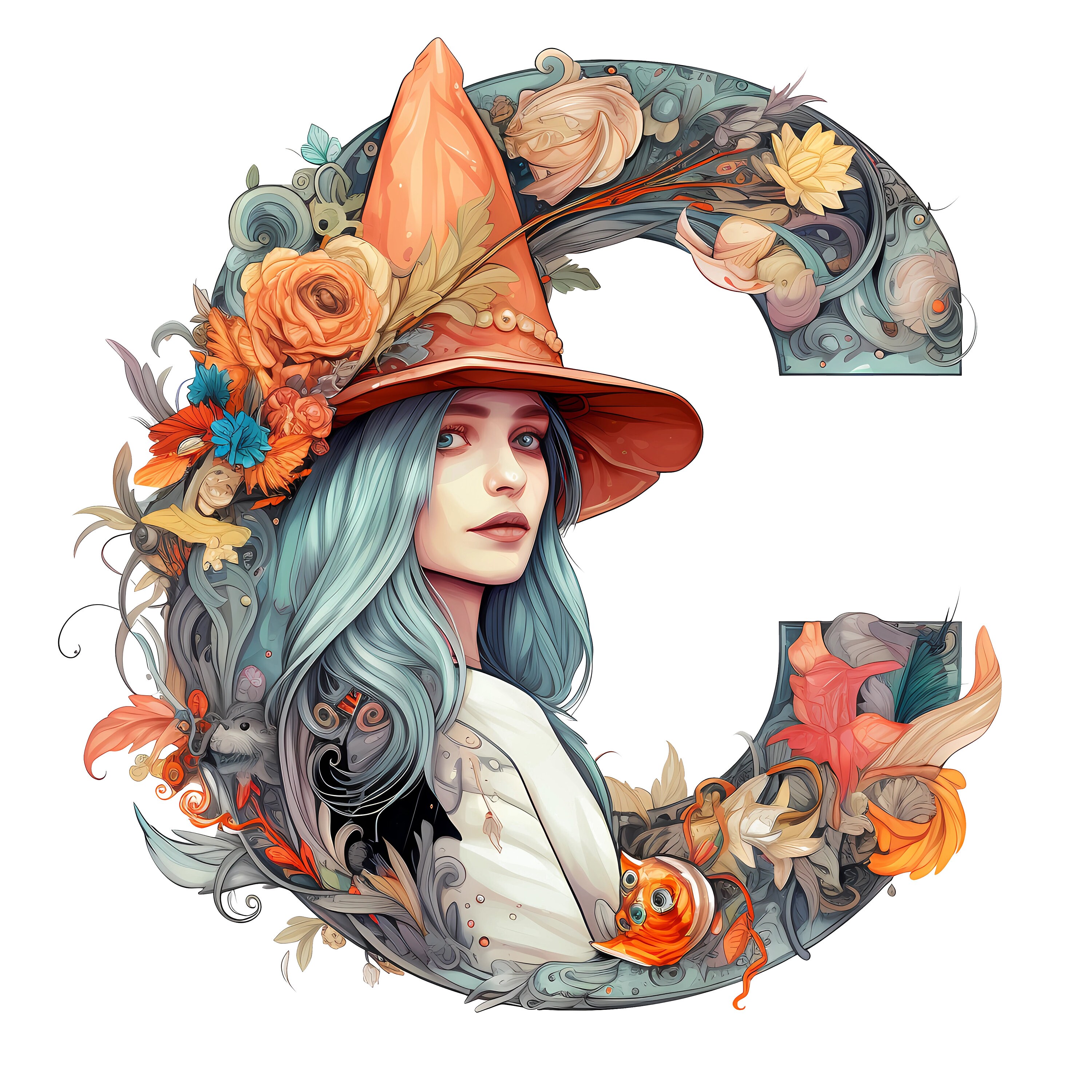 Halloween Letter C Graphic Transparent Letter Graphic Printable Art ...