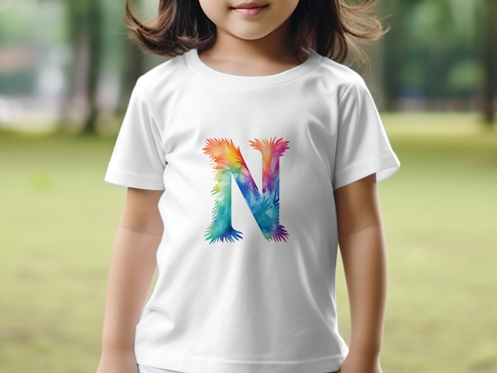 Tie Dye Letter N Transparent Letter Graphic Printable Art, Aesthetic ...
