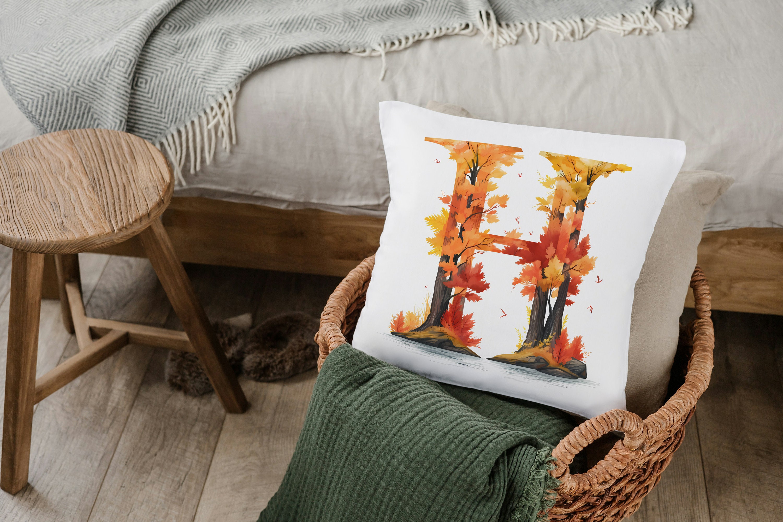 Fall Tree H Graphic Transparent Letter Graphic Printable - Etsy