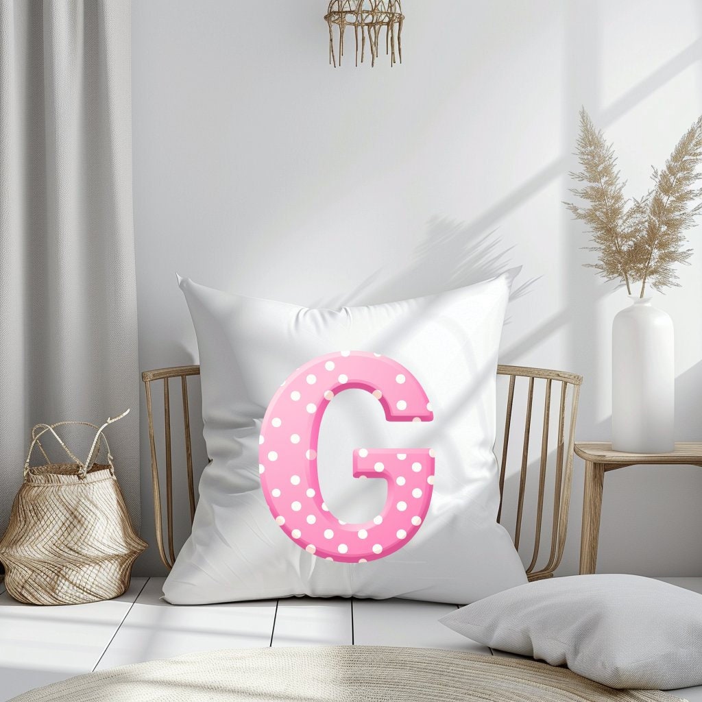 Pink Polka Dot Letter G Transparent Letter Graphic Printable Art ...